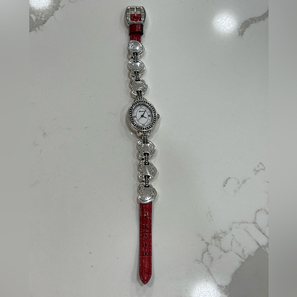 Brighton | Jewelry | Brighton Red Or Black Leather Tyler Watch | Poshmark